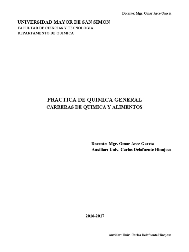 Práctica QMC Gral UMSS Version NuevaII | PDF