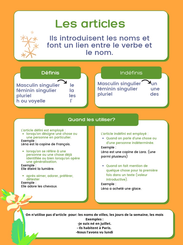 Articles Indéfinis Et Définis | PDF | Arts du langage et discipline