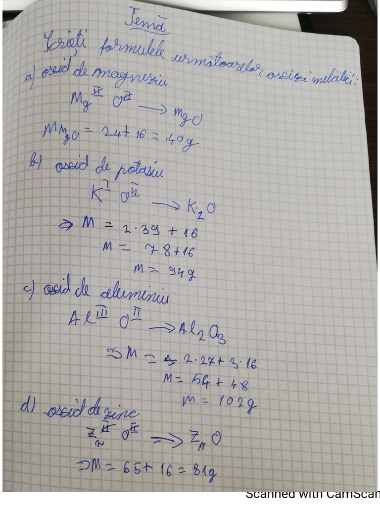 Tema Chimie Formula Chimică | PDF