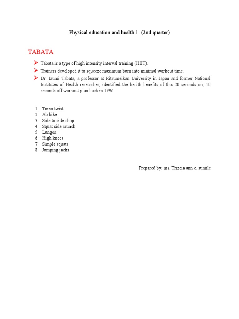 Tabata | PDF