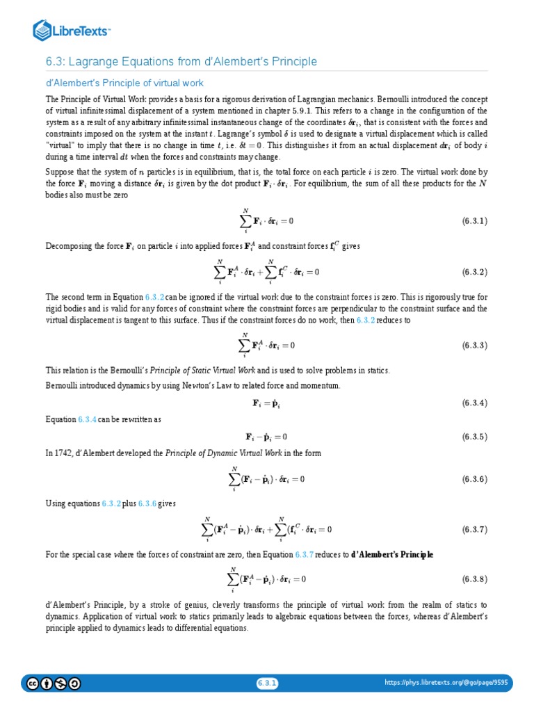 deriving-the-lagrangian-equations-of-motion-from-d-alembert-s-principle
