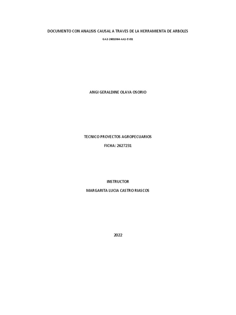 Documento Con Analisis Causal A Traves de La Herramienta de Arboles | PDF | Agricultura ...