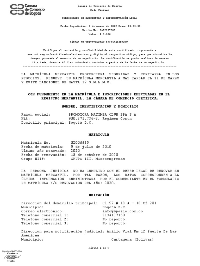 Caámara Matimba | PDF | Sociedad de responsabilidad limitada ...