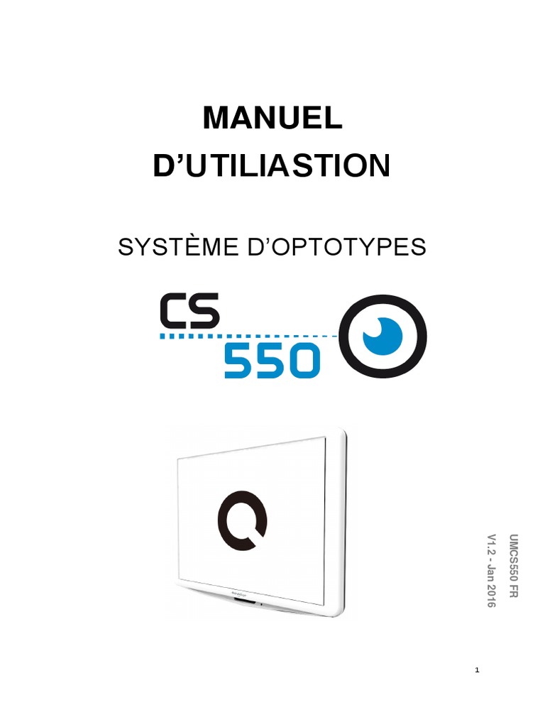 Manuel d'utilisation CS550 Optotypes | PDF | Commission ...
