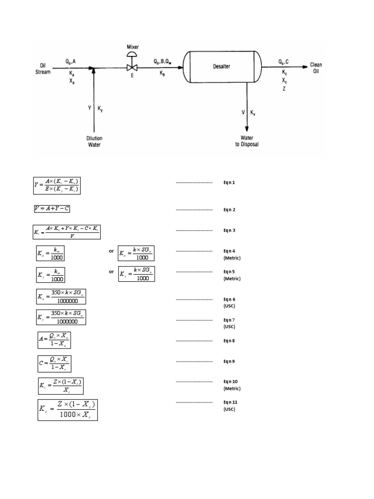 Single Stage Crude Oil Desalter Material Balance USC Units | PDF | Parts Per Notation | Barrel ...