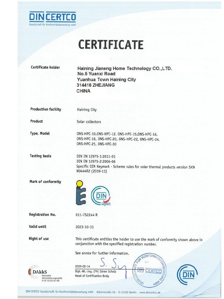 Germany Certification For Solar Collector Solar Keymark Germany | PDF