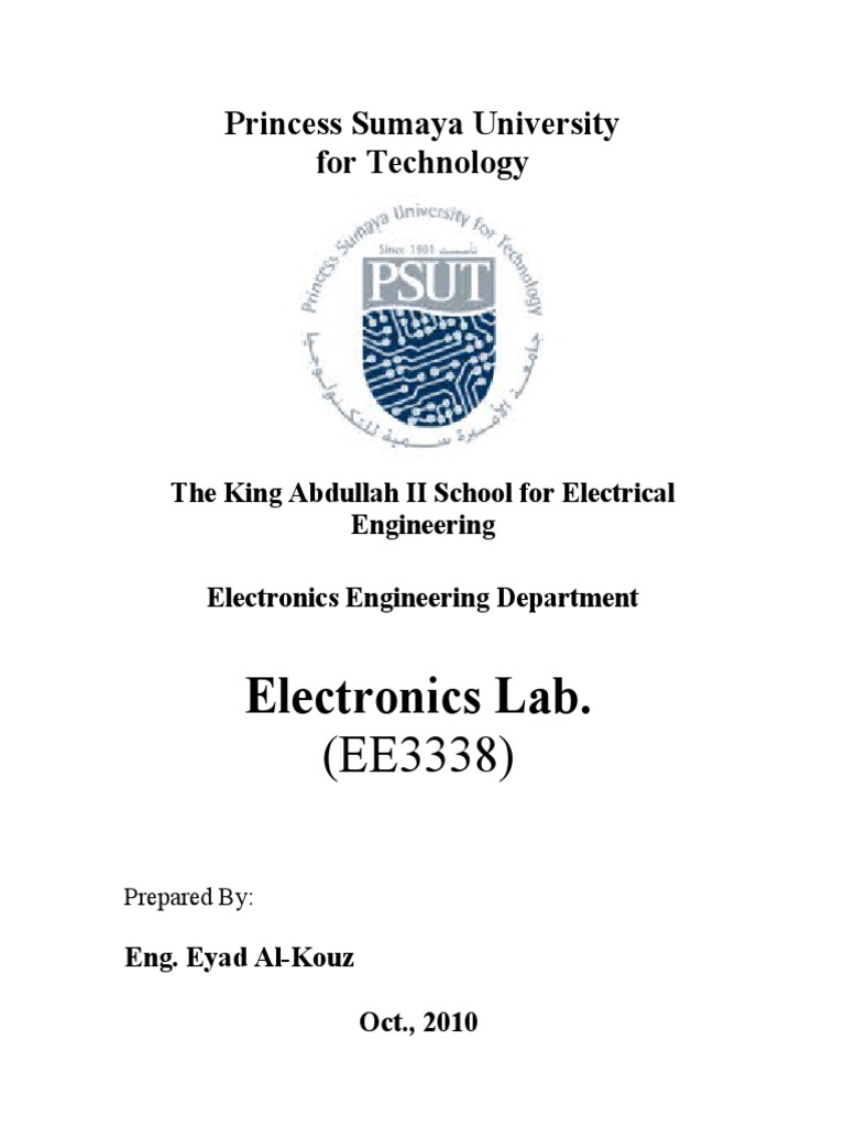 ElectronicsLab - Manual March2010 | PDF | Amplifier | Operational Amplifier