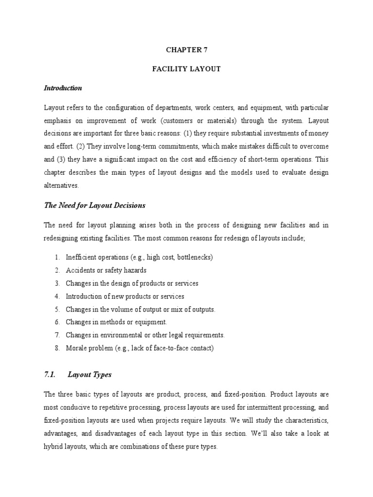 CHAPTER 7-Facility Layout Finalized | PDF | Warehouse | Inventory