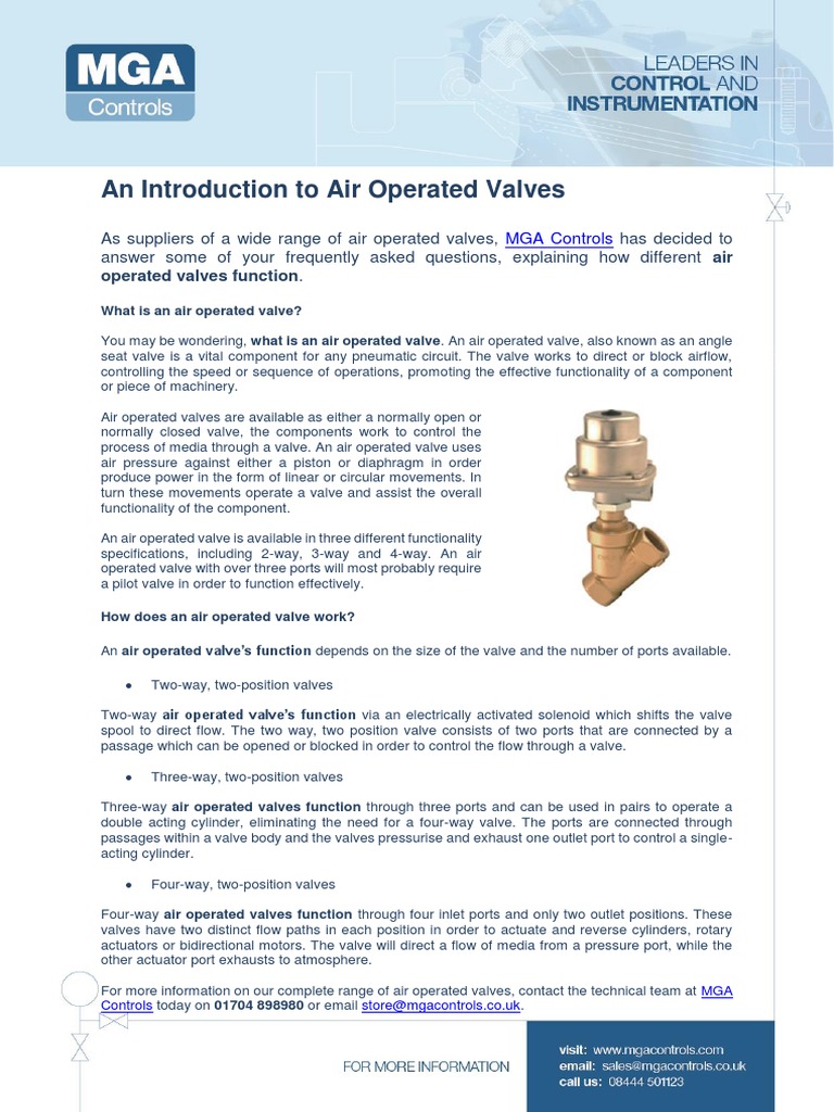 An Introduction To Air Operated Valves | Download Free PDF | Valve ...