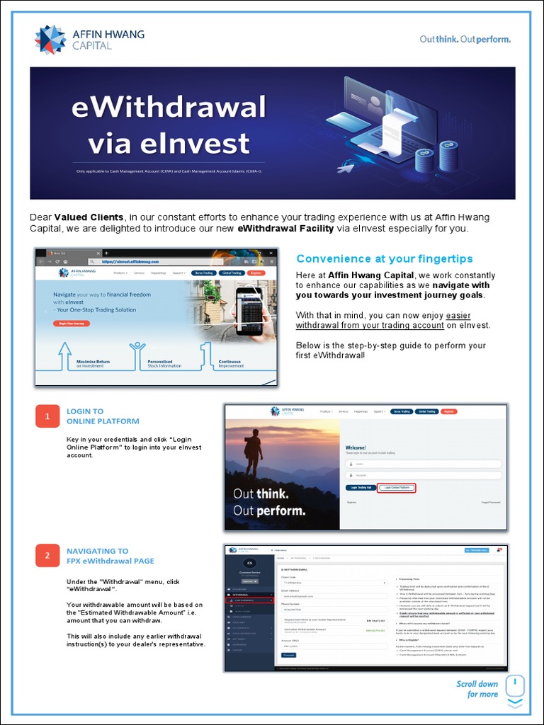 eWithdrawal Guide for eInvest Users | PDF | Cyberspace | Service Industries