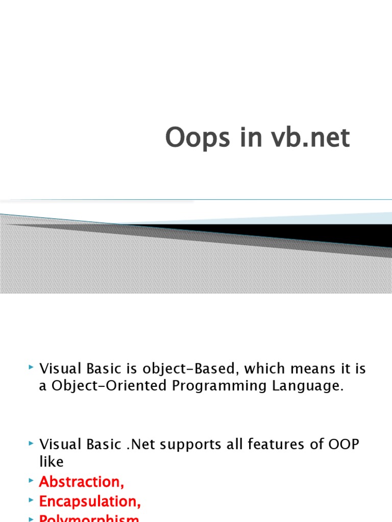 Oops In Vb Download Free Pdf Object Oriented Programming Class Computer Programming