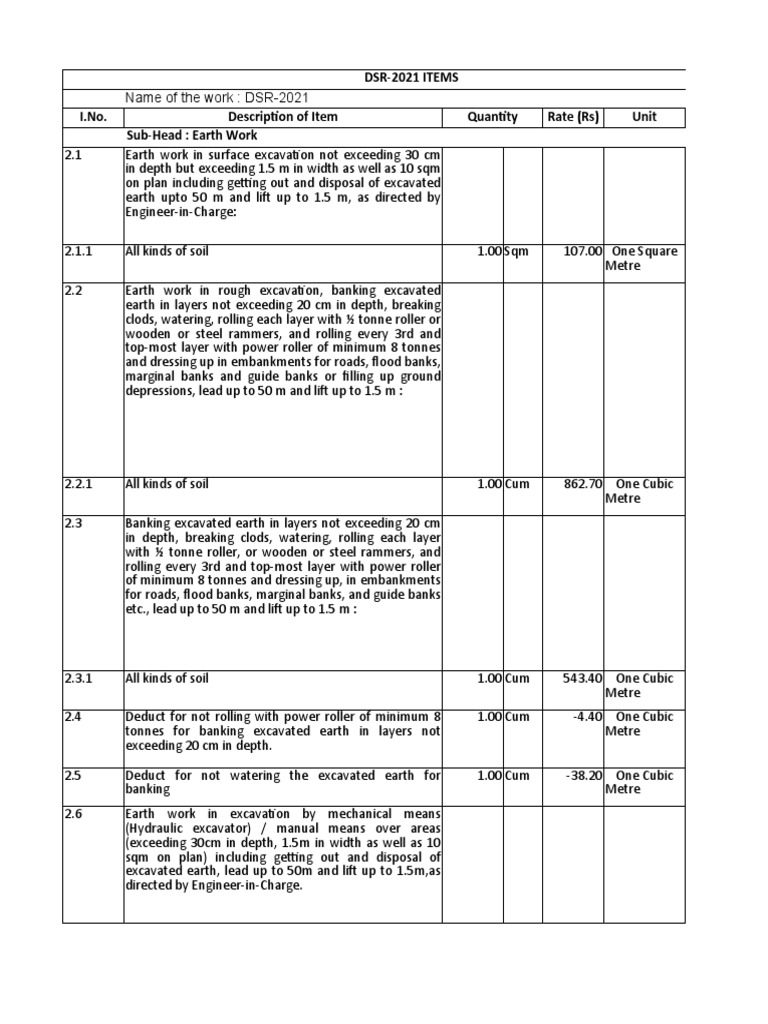 DSR-2021 in MS Excel | PDF