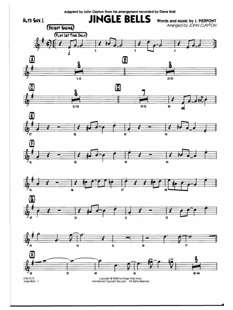 Jingle Bells - FULL Big Band (Vocal) Clayton - Diana Krall | PDF