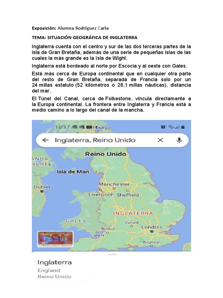 Situacion Geografica de Inglaterra | PDF
