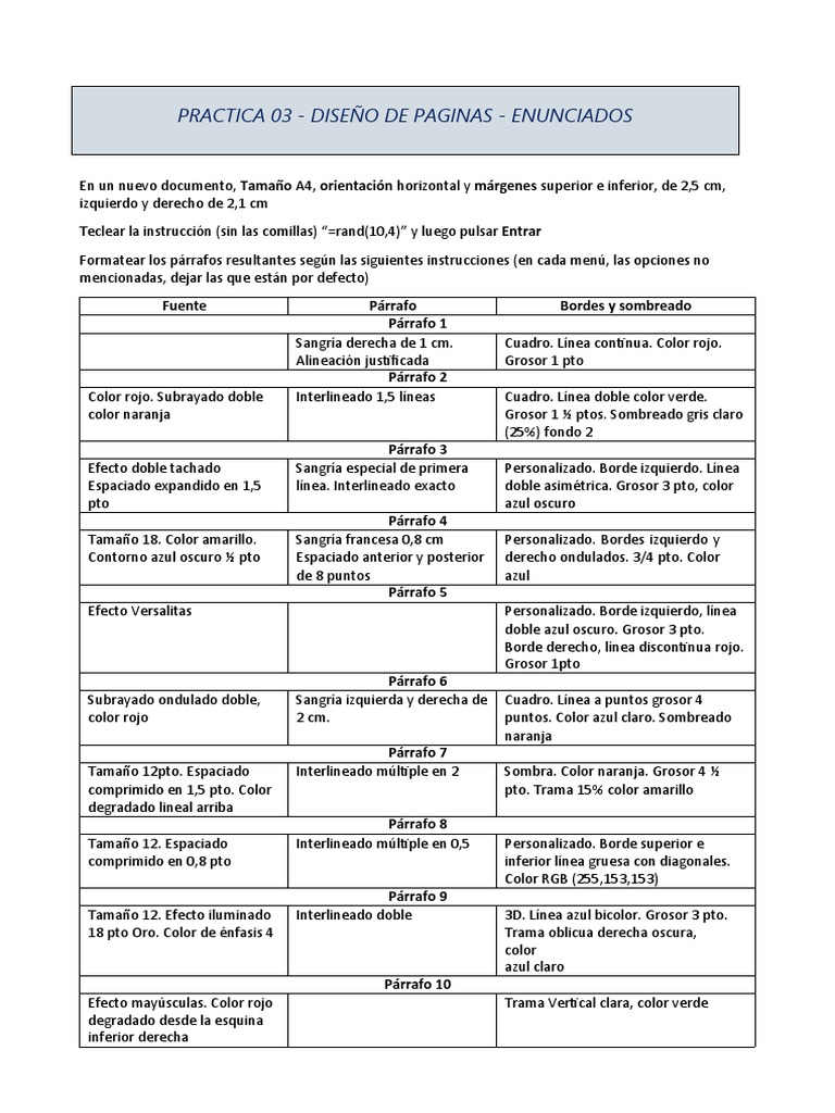 Practica 03 - Diseño de Paginas - Enunciados | PDF | Color | Procesamiento de imágenes