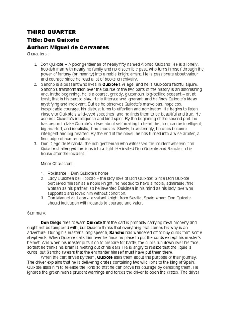 Lessons from Don Quixote's Adventures | PDF | Don Quixote