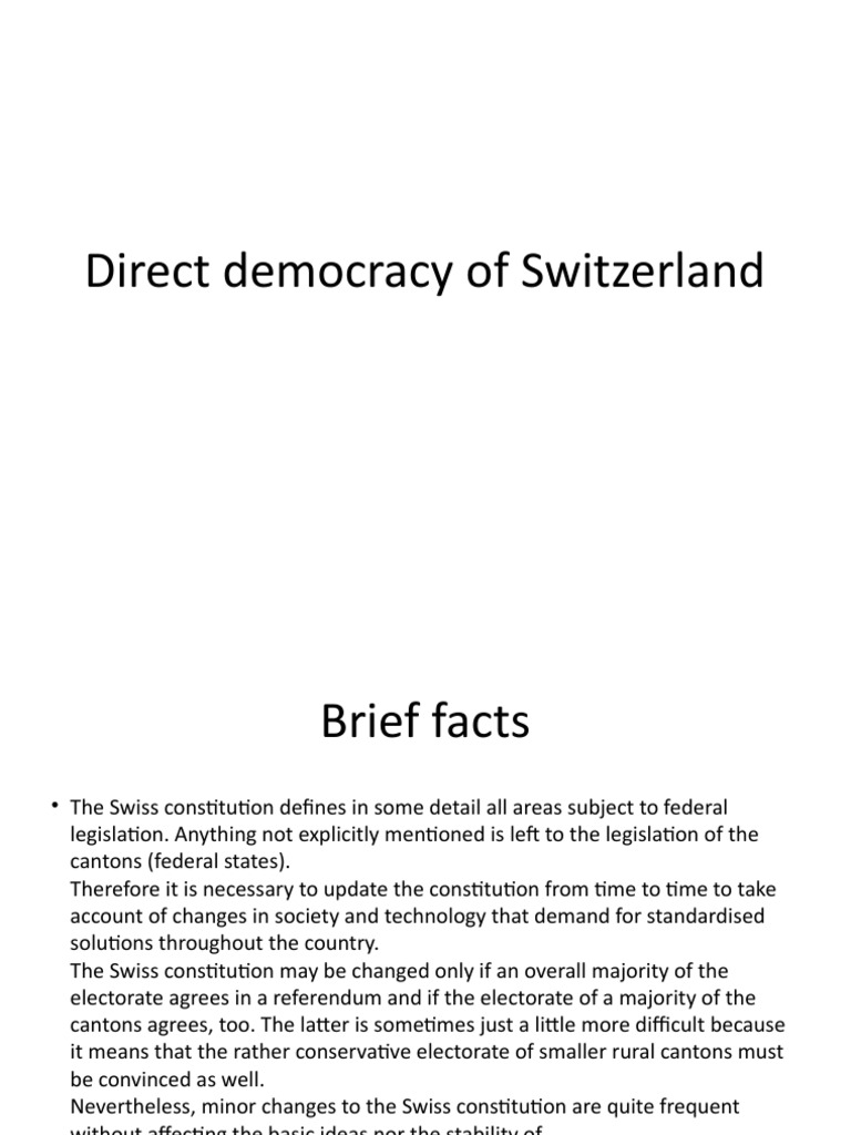 Direct Democracy Of Switzerland Pdf Initiative Switzerland