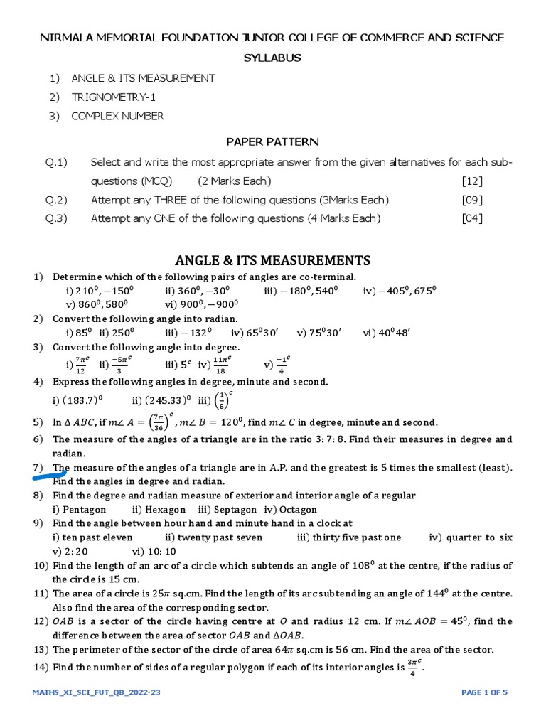 Math Ut QB Niramala Question Bank | Descargar gratis PDF | Circle | Area