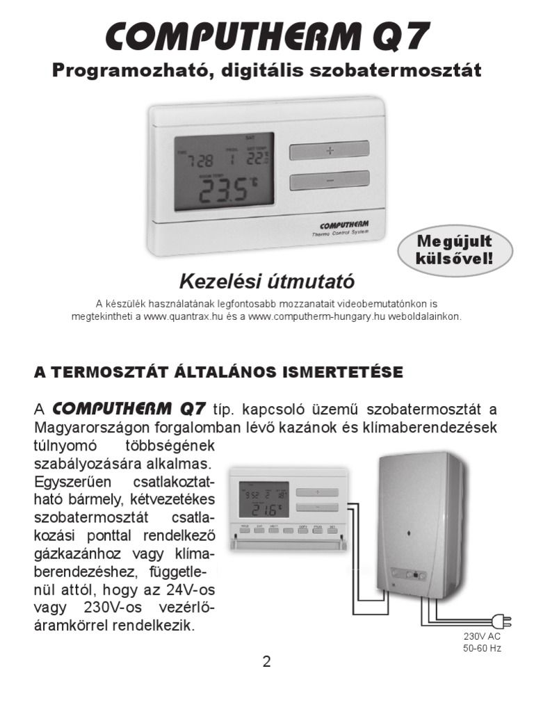 Computherm Q7 Digitalis Programozhato Szobatermosztat Hasznalati