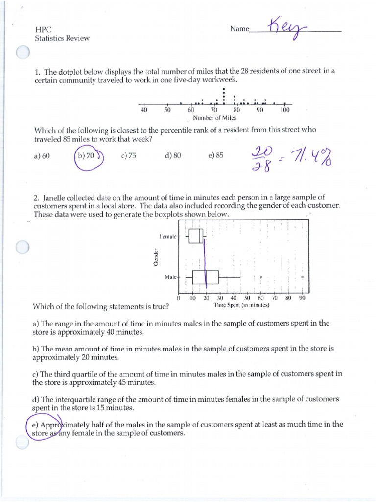 Stat Review Solutions | PDF