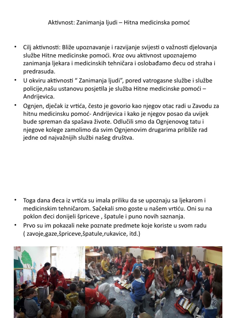 Aktivnost - Zanimanje Ljudi - Hitna Medicinska Pomoć | PDF