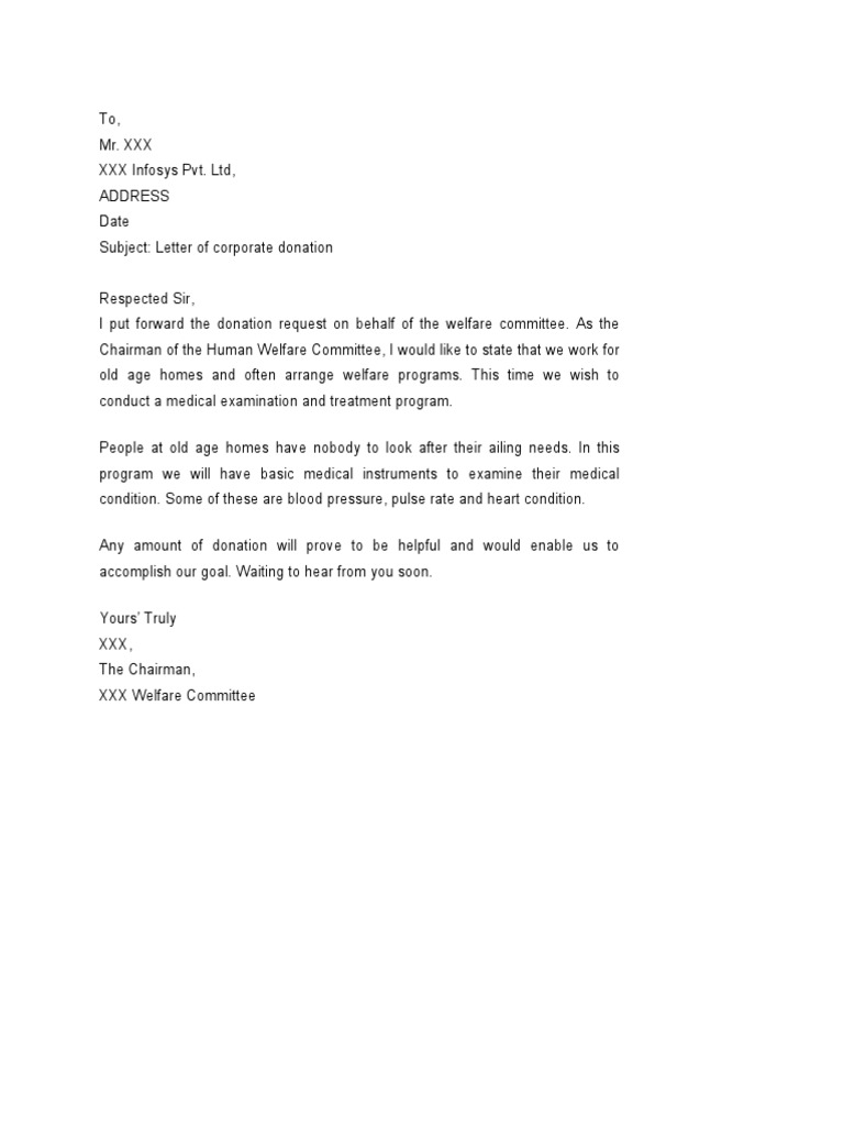 Corporate Donation Letter | PDF