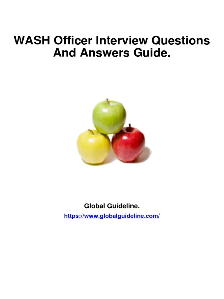 WASH Officer Interview Questions and Answers 1712 | PDF | Wellness