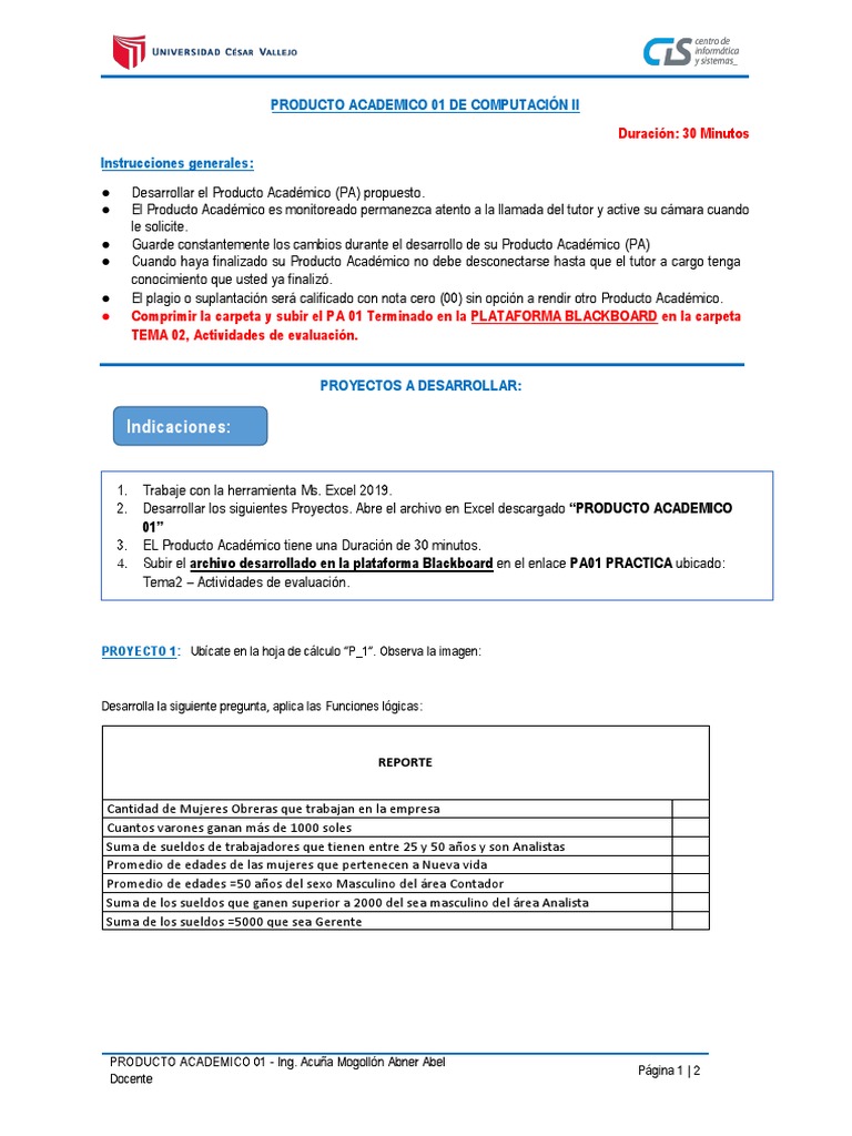 Producto Academico 01 - Enunciado | PDF | Economias