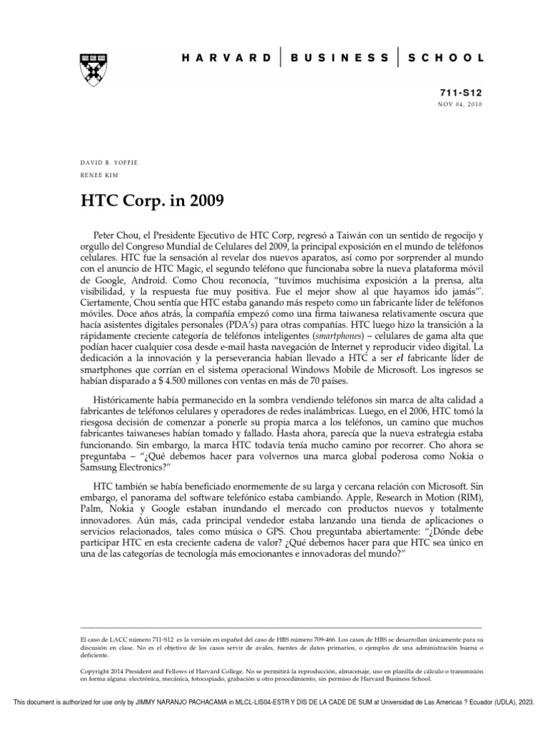 Historia HTC | PDF | Smartphone | Teléfonos móviles
