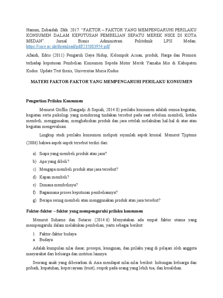 Materi Faktor-Faktor Yang Mempengaruhi Perilaku Konsumen | PDF