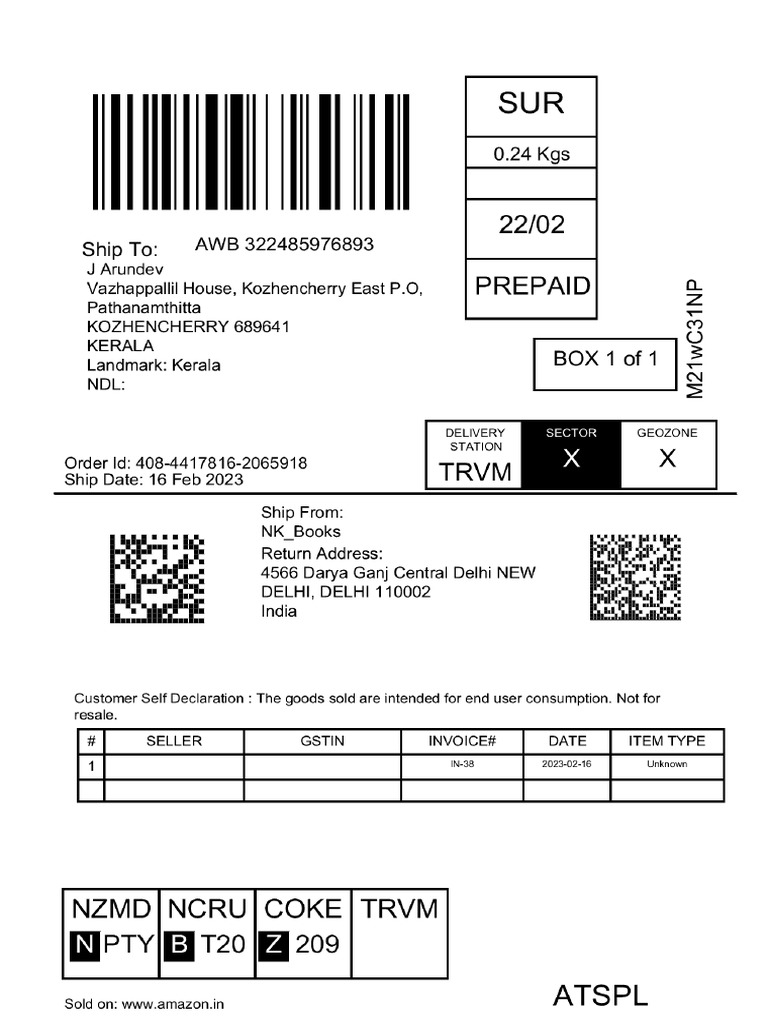 Tax Invoice for Books Shipped to Agra | PDF | Invoice | Taxes