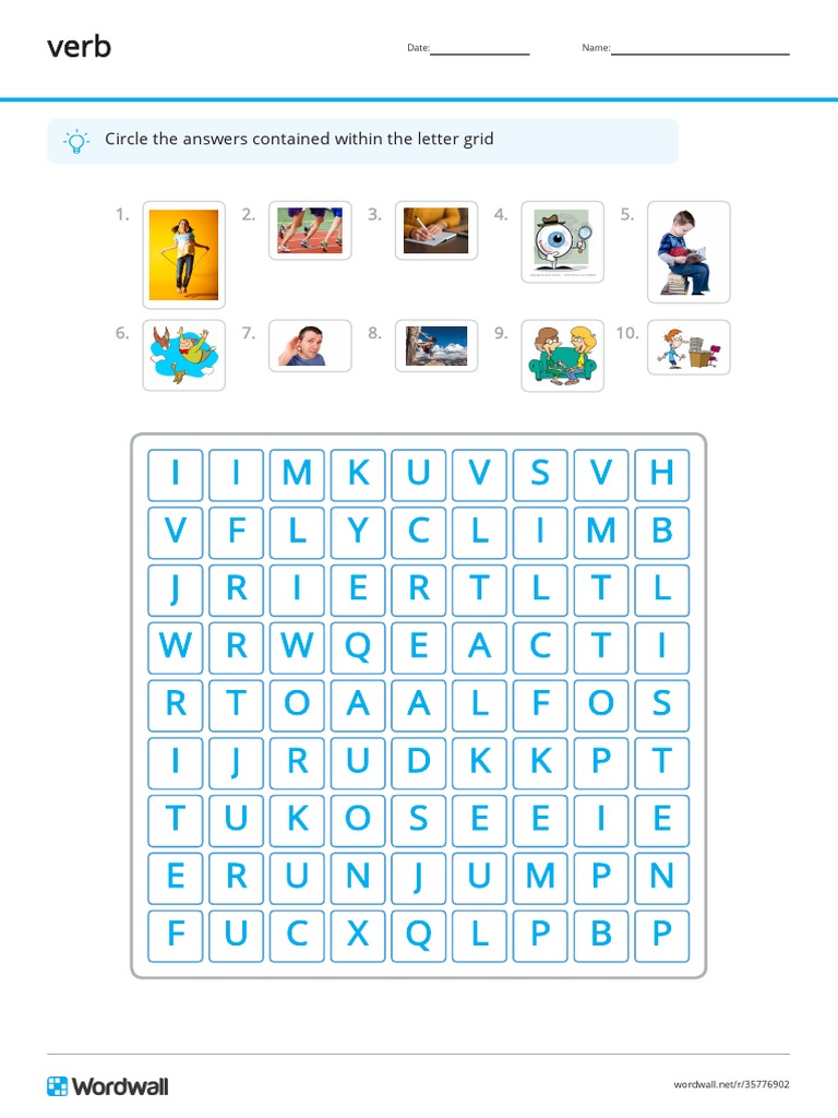 Verb A Series of Multiple Choice Questions Tap The Correct Answer To ...