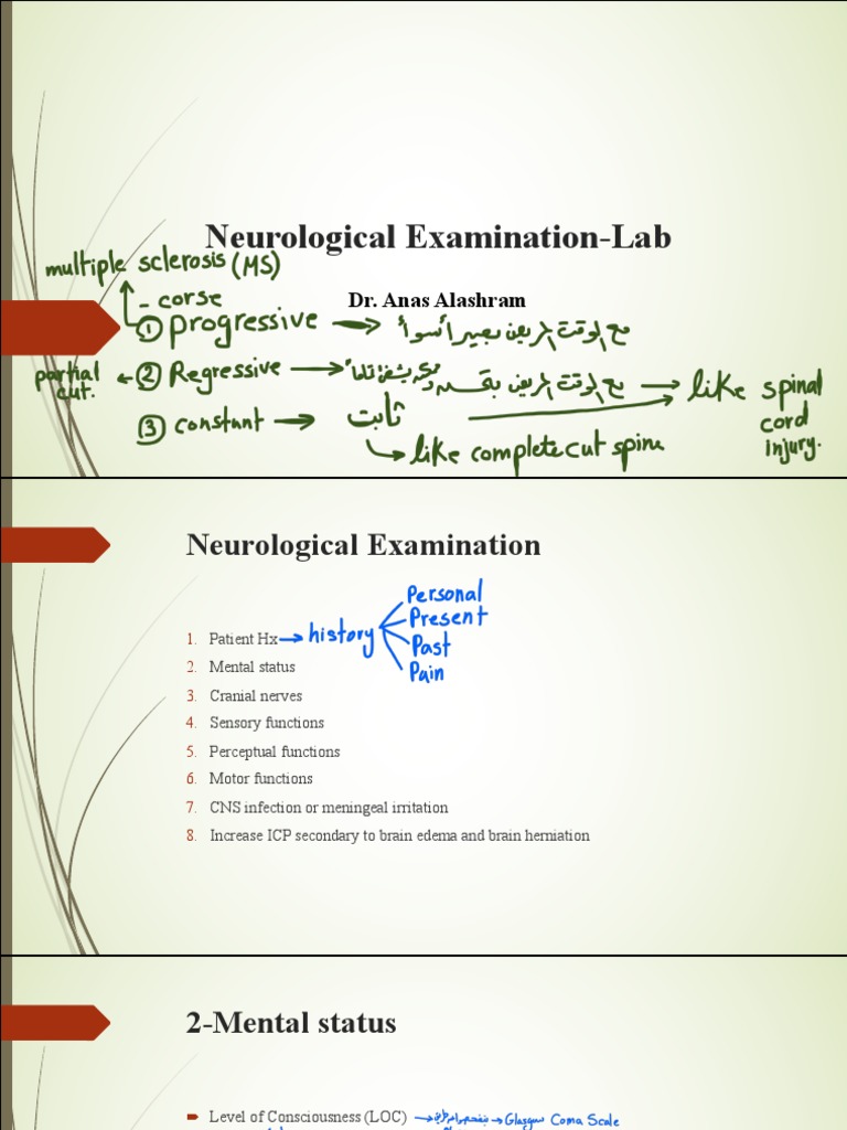 Lab Neuro 1 - Neurological Examination-Lab | PDF | Nervous System ...