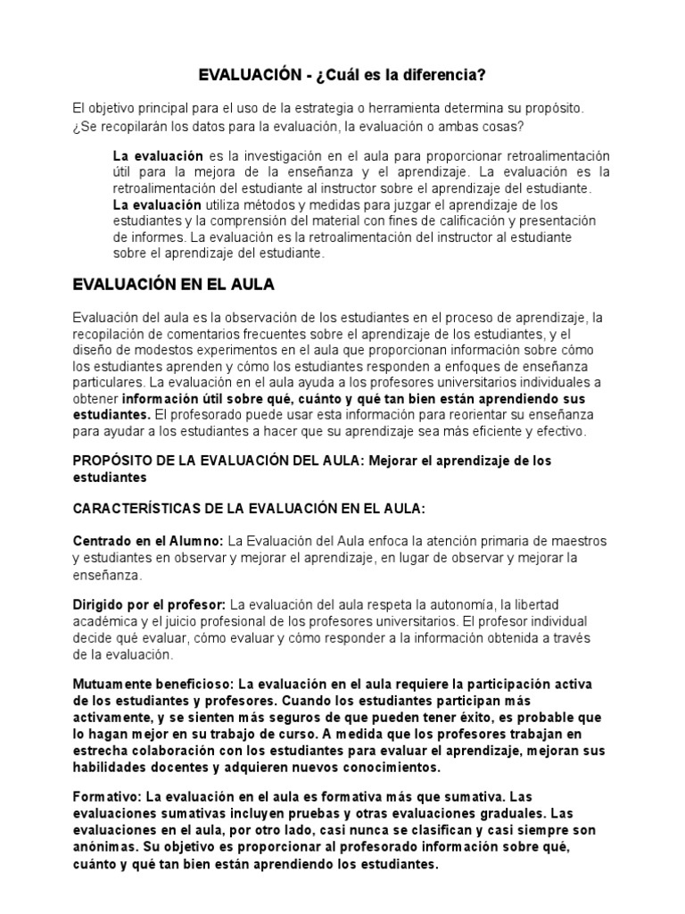 Difference Between Assessment and Evaluation Es | PDF | Evaluación ... Difference Between Assessment and Evaluation Es | PDF | Evaluación ...