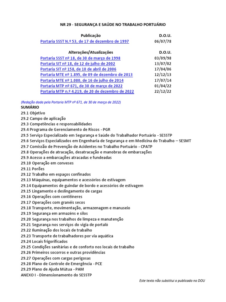NR 29 Atualizada 2022 1 | PDF | Fatores humanos e Ergonomia | Seguro