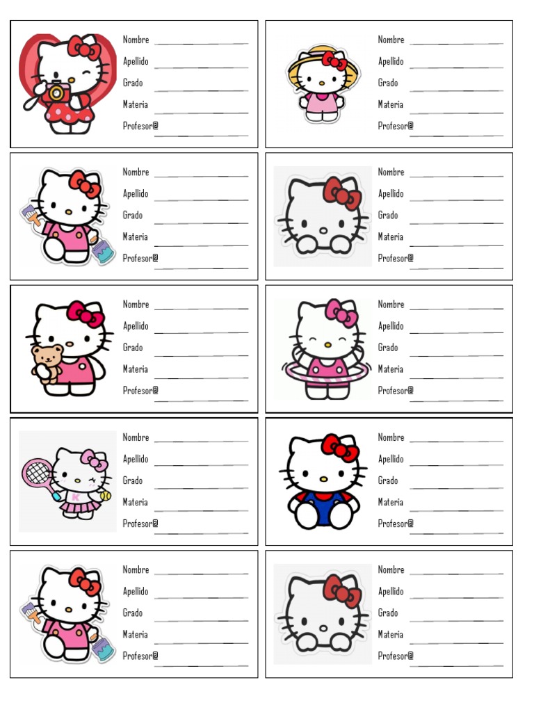 Lista De Tareas Para Imprimir De Hello Kitty