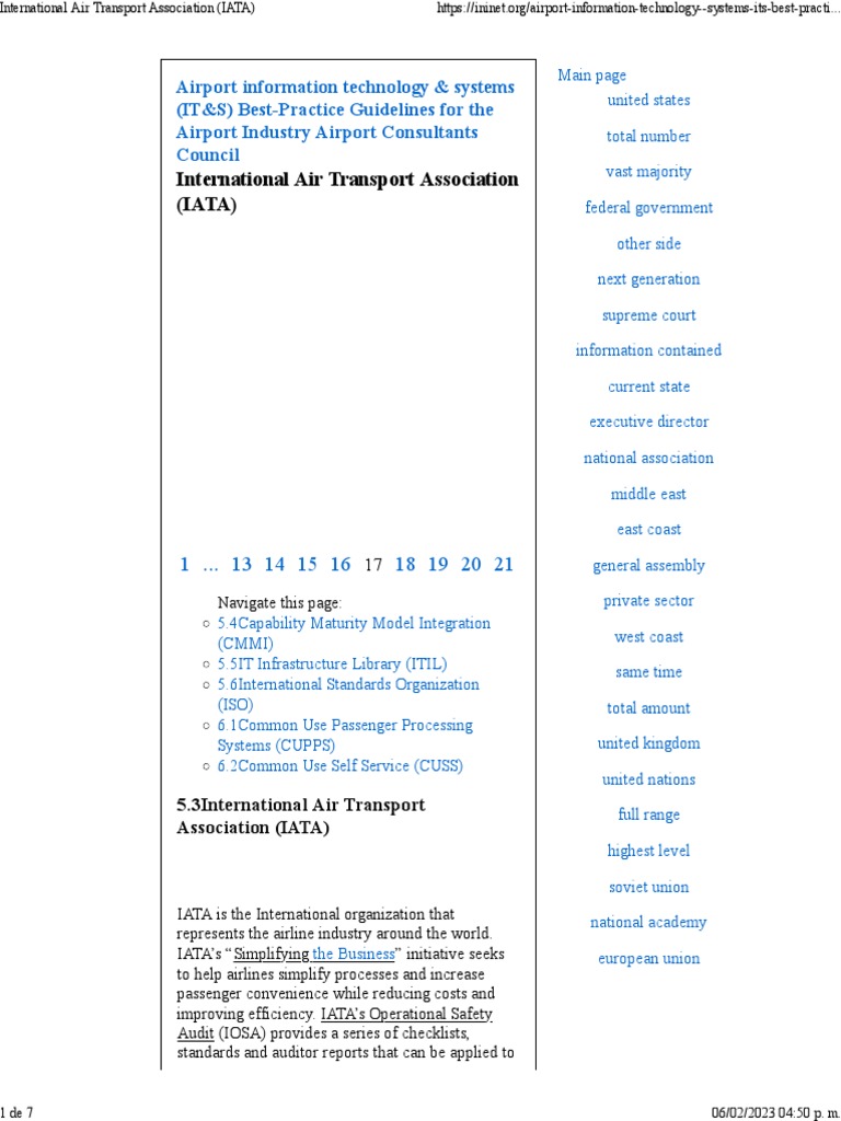 International Air Transport Association (IATA) | PDF | Airport ...