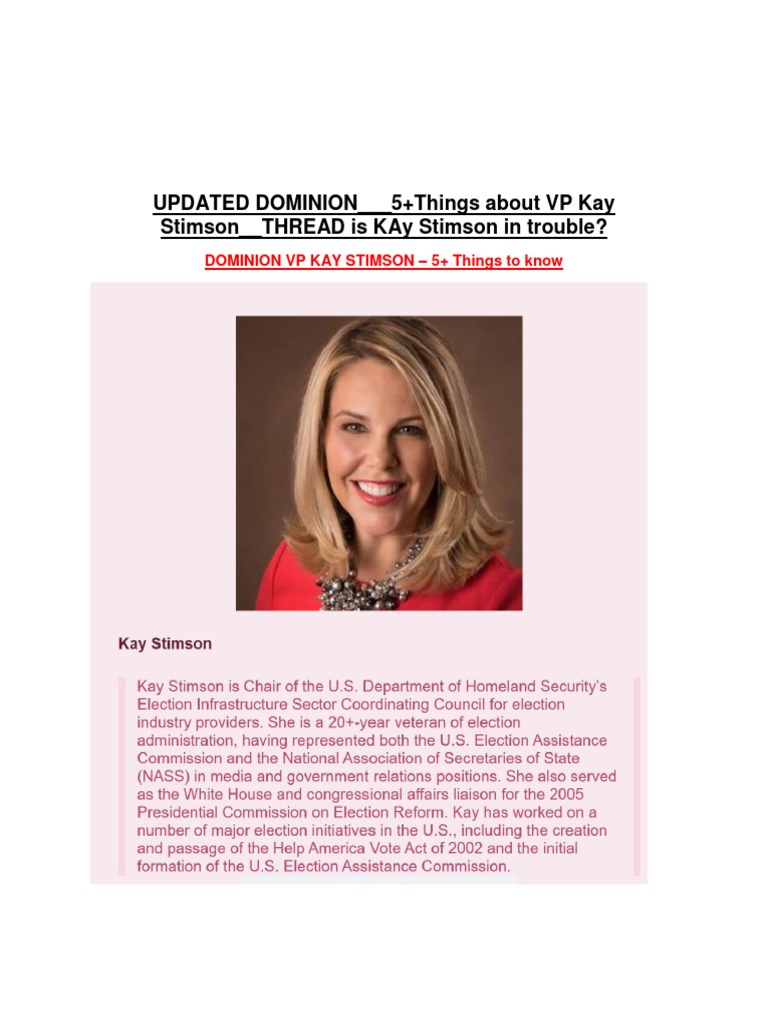 Dominion VP Kay Stimson - 5+ Things To Know | Descargar gratis PDF ...