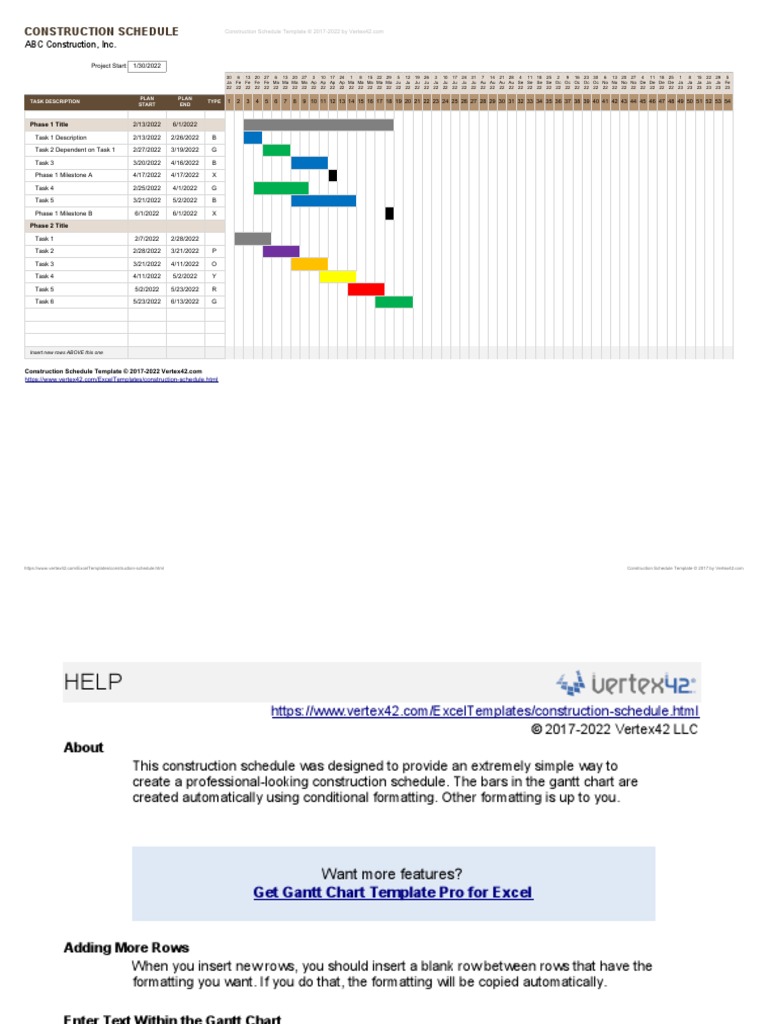 Construction Schedule Weekly | PDF | Microsoft Excel | Worksheet