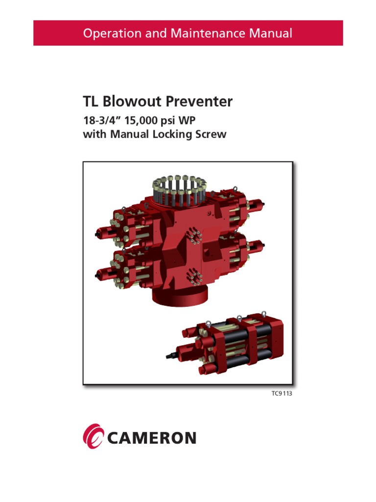 Cameron - TL BOP 18 3-5in 15K With Manual Locking Screw Rev 02 Jan 2010 ...