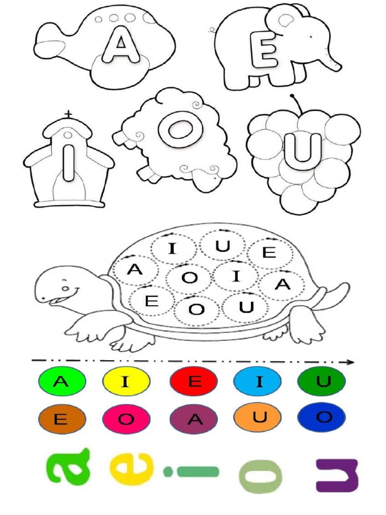 Vocales Pintar y Unir | PDF