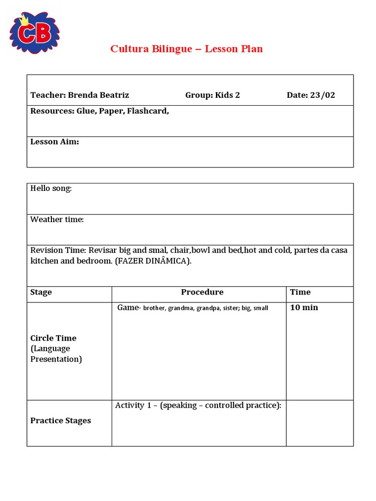 Lesson Plan - Language Kids 2 2302 | PDF