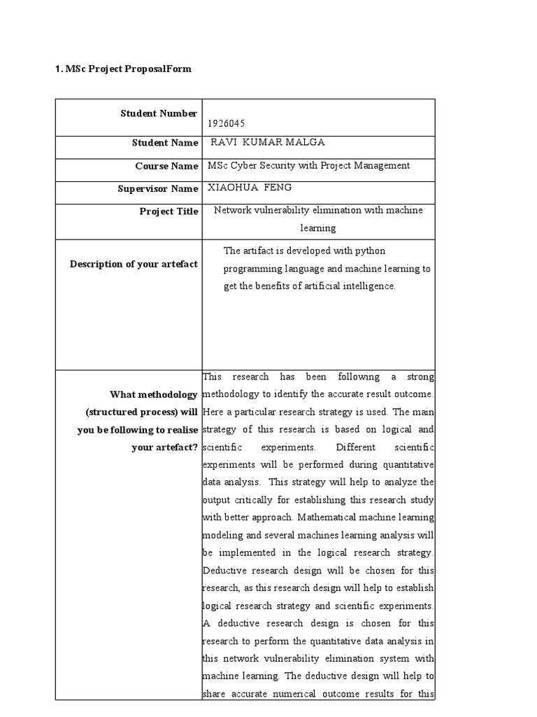 MSC Project ProposalForm Cyber Bullying | PDF | Security | Computer ...