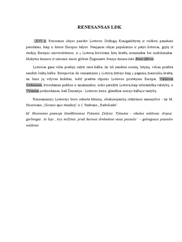 Renesansas LDK | PDF