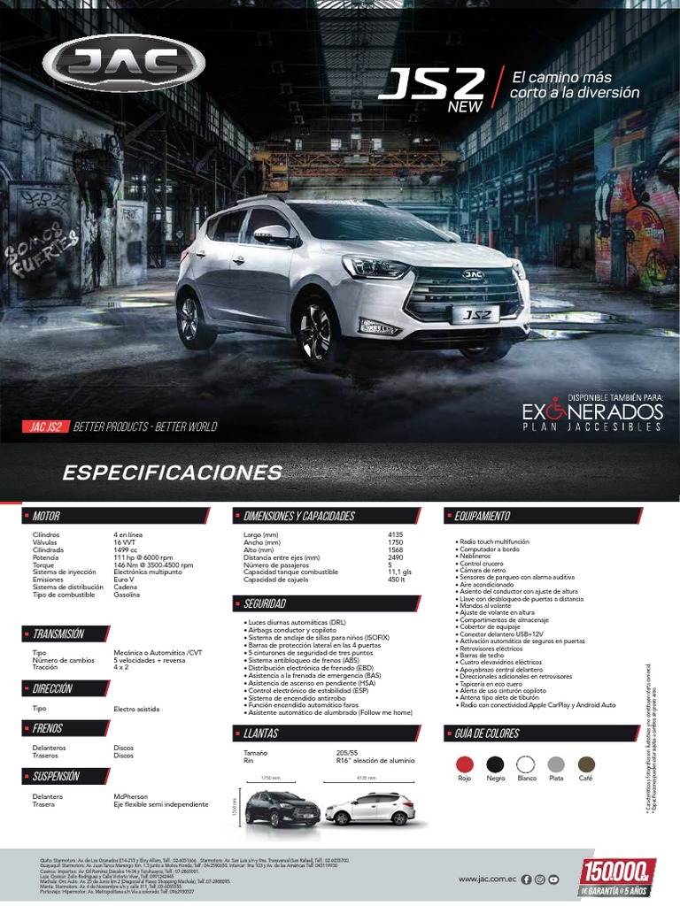 Ficha Tecnica JS2 | PDF | Sistema de freno antibloqueo | Transporte