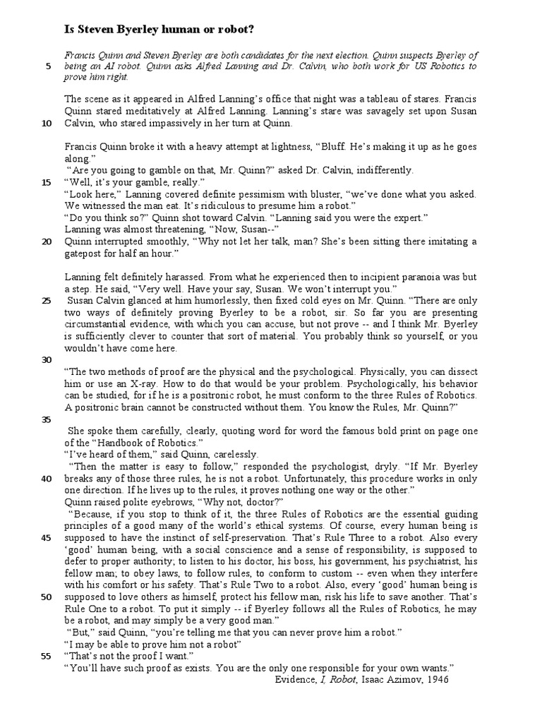 Robots I, Robot Asimov Text Sparks Page 56 | PDF | Robot | Robotics