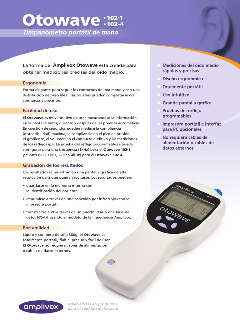 Amplivox Otowave 102 Spanish Version Lr 17162 Pdf Impresora