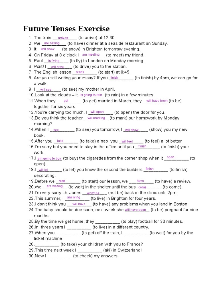 Mixed Future Tenses Exercise-1 | PDF
