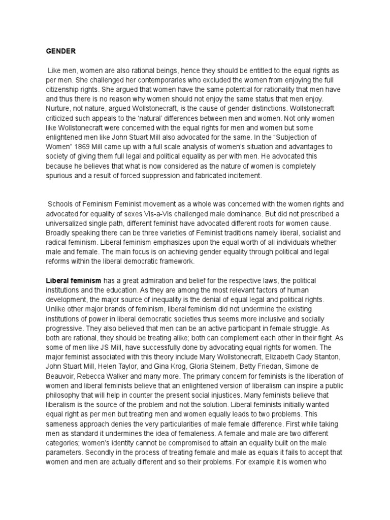 Gender | PDF | Gender Studies | Feminism