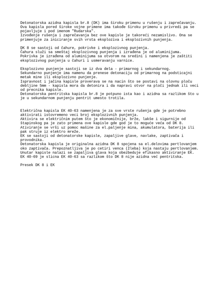 Detonatorske Kapisle | PDF